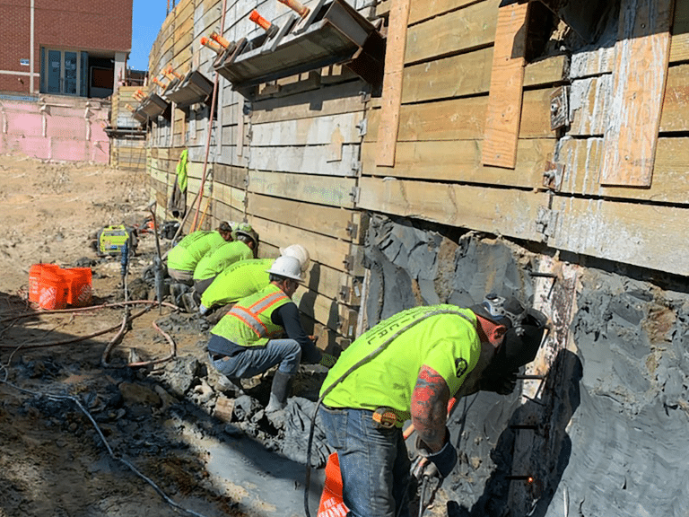 Soldier Pile and Lagging Walls - Helical Drilling